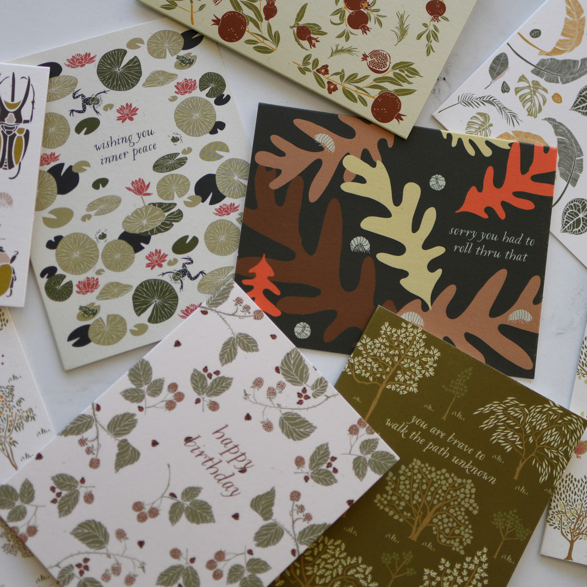Pomegranate Good Fortune Card | Recycled Greeting Card – June & December