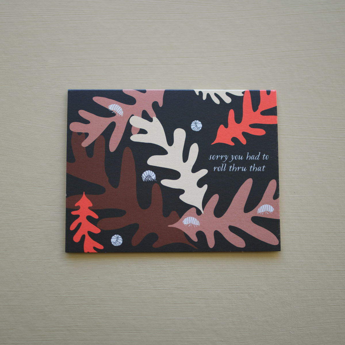 Roly Poly Pill Bug Sympathy Card | Recycled Greeting Card – June & December