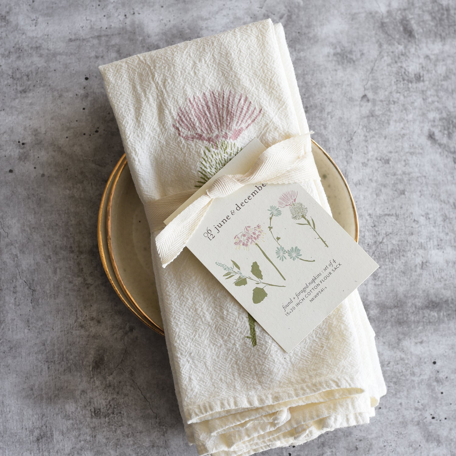 Flour Sack Cloth Napkins | Reusable Botanical Dinner Napkins – June ...