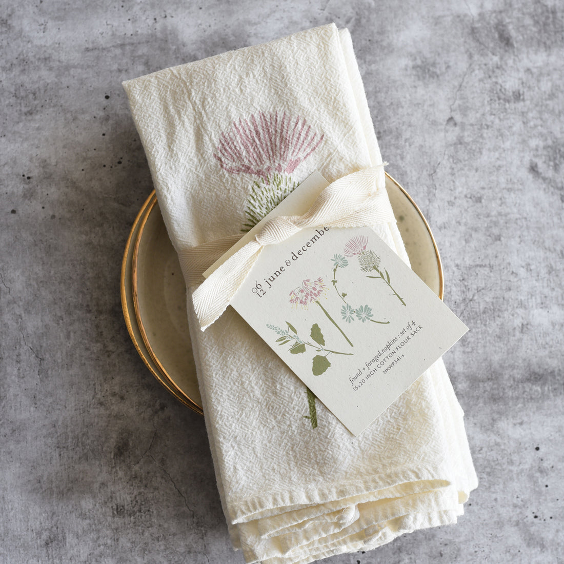 Flour Sack Cloth Napkins | Reusable Botanical Dinner Napkins – June ...