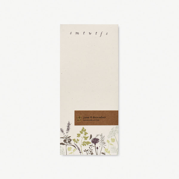 Garden Herb Botanical Notepad | Recycled Paper Notepad – June & December